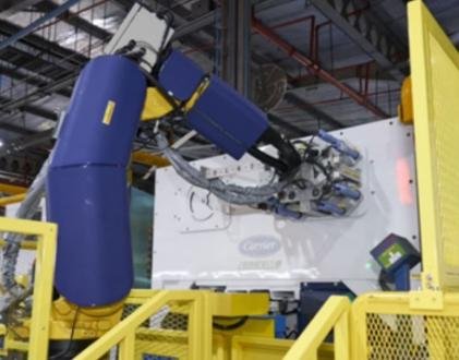 Carrier Transicold uses Robots in their facility