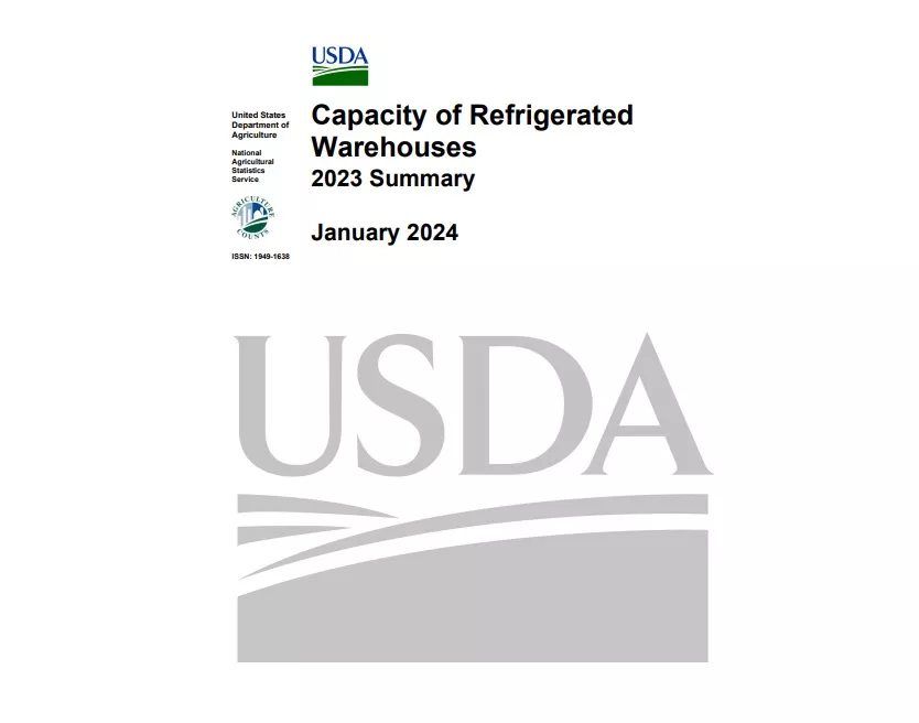 USDA: Capacity of Refrigerated Warehouses, 2023 Summary