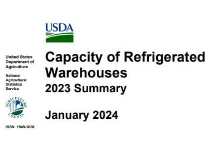 USDA: Capacity of Refrigerated Warehouses, 2023 Summary