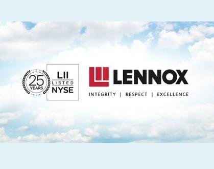 Lennox Marks 25 Years on NYSE with Closing Bell Ceremony