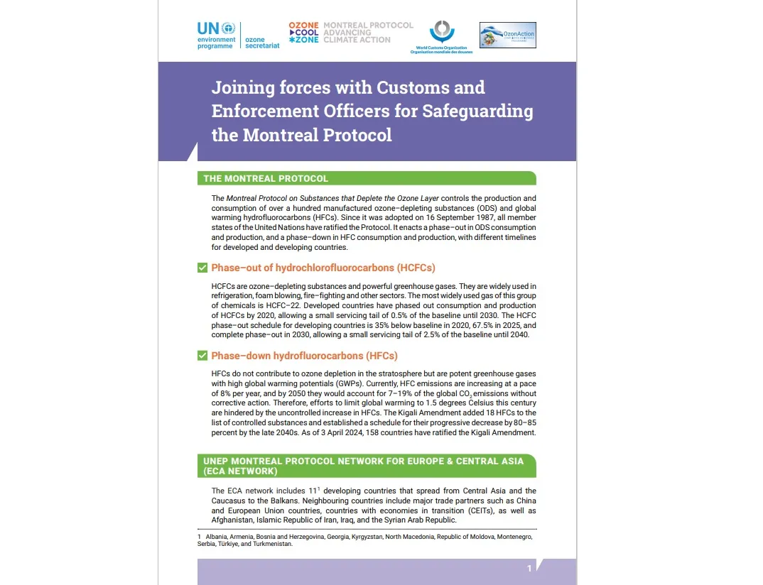 Joining forces with Customs and Enforcement Officers for Safeguarding the Montreal Protocol